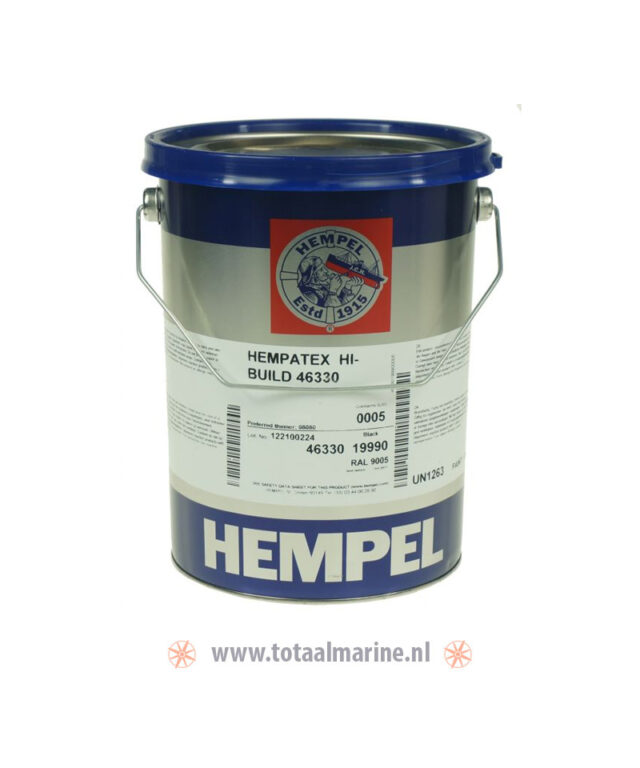 Hempel Hempatex Hi-Build 46330 Zwart 5 Liter - TotaalMarine