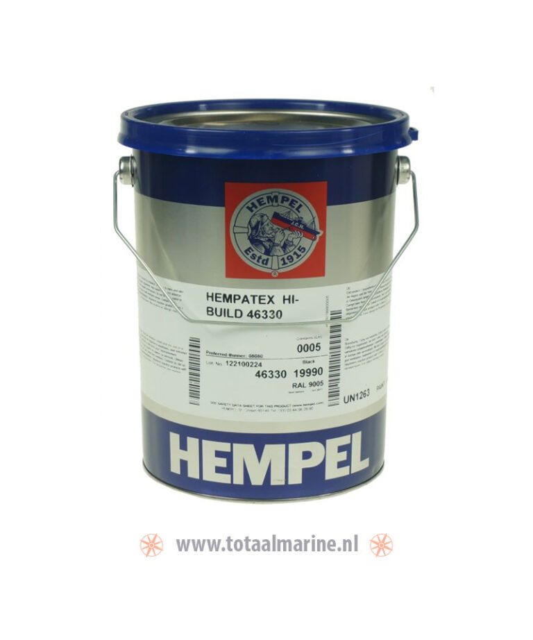 Hempel Hempatex Hi-Build 46330 Zwart 5 Liter - TotaalMarine